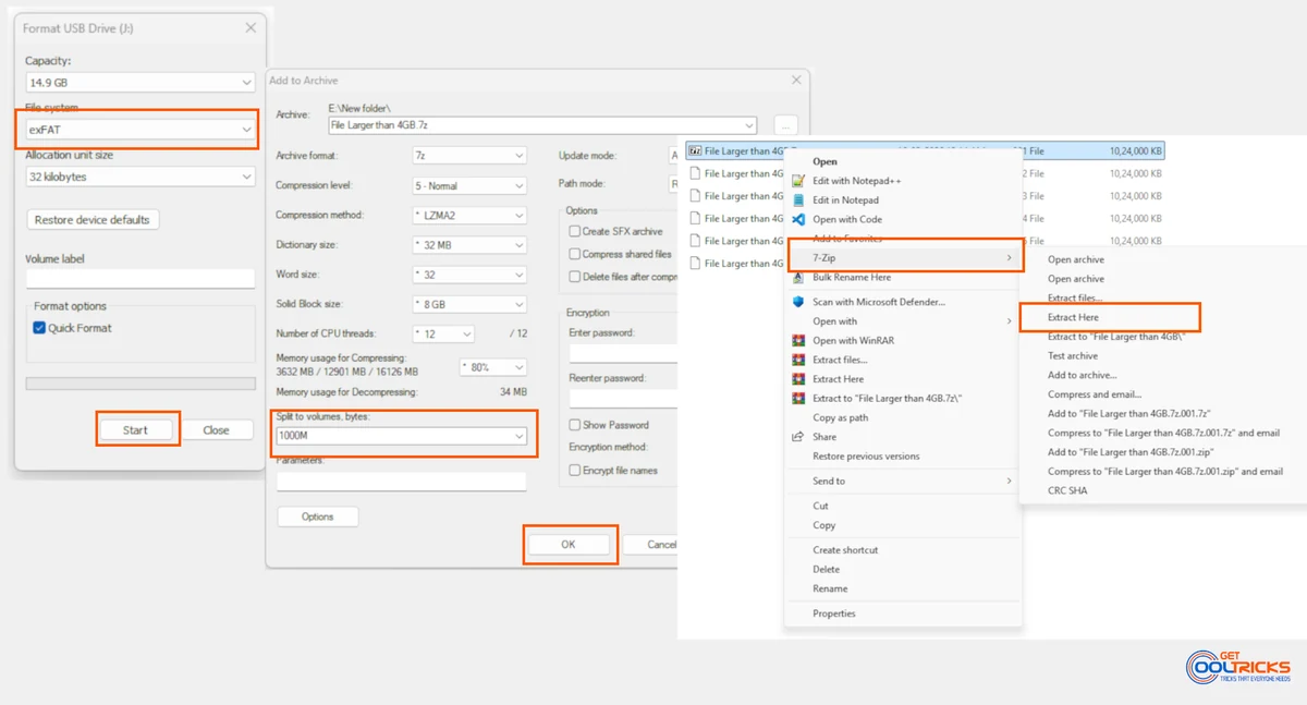 Transfer files larger than 4GB to FAT32 drives - Get Cool Tricks